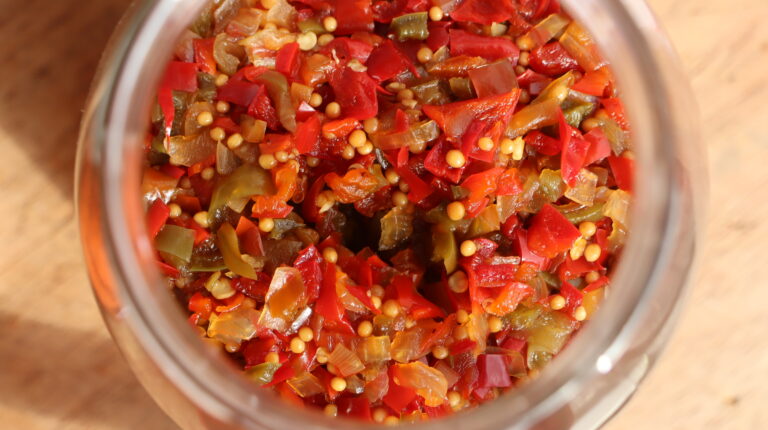Homemade Sweet Pepper Relish Recipe - thefarmingchefs